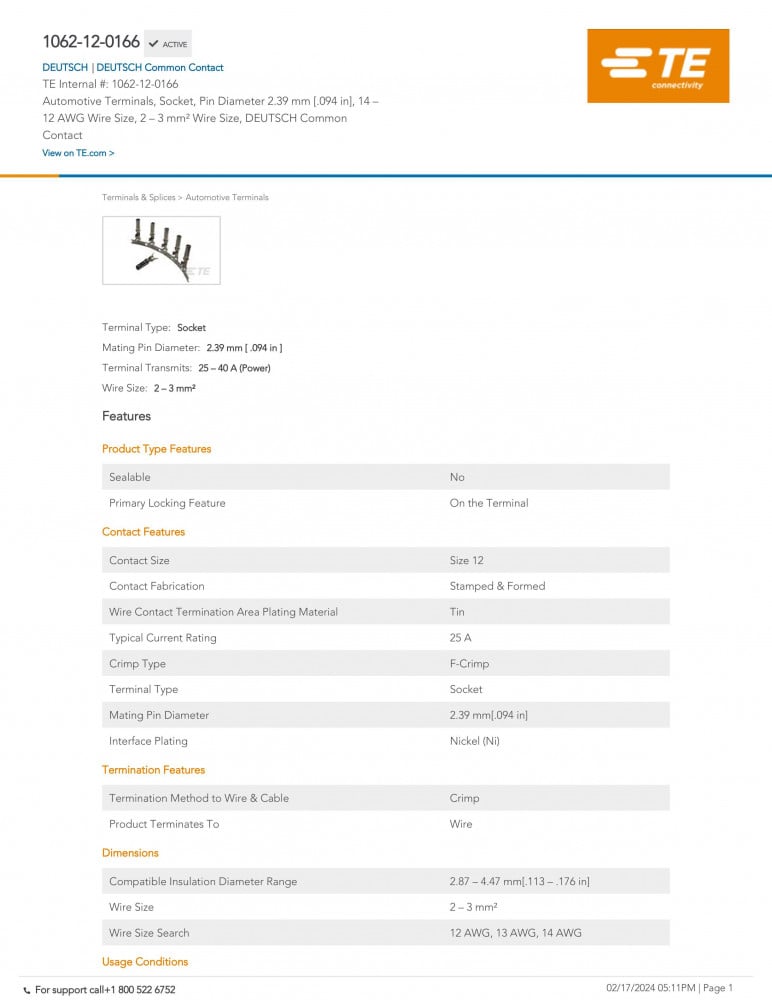 1062-12-0166 technical document page 1