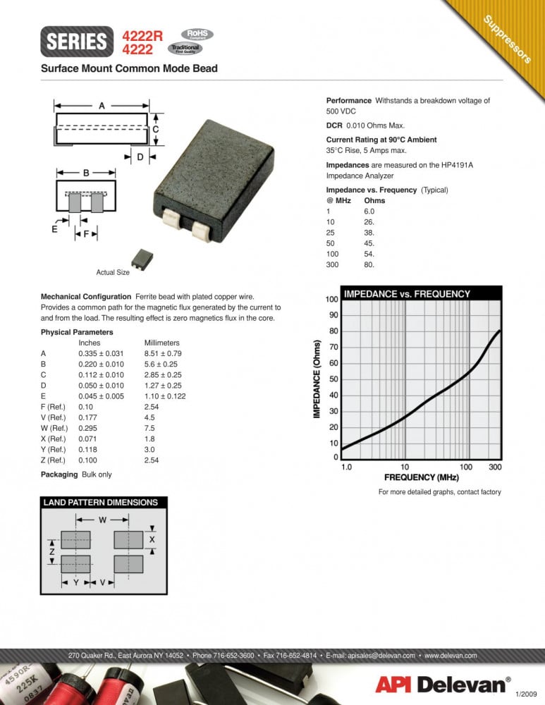 API Delevan 4222R technical document page