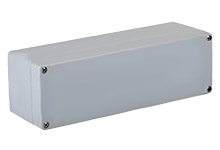 Enclosure, Die-cast Aluminum, S-8100 Series, without External Mounting Flanges, 100 x 70 x 45mm Outside Dimensions, Sandblasted