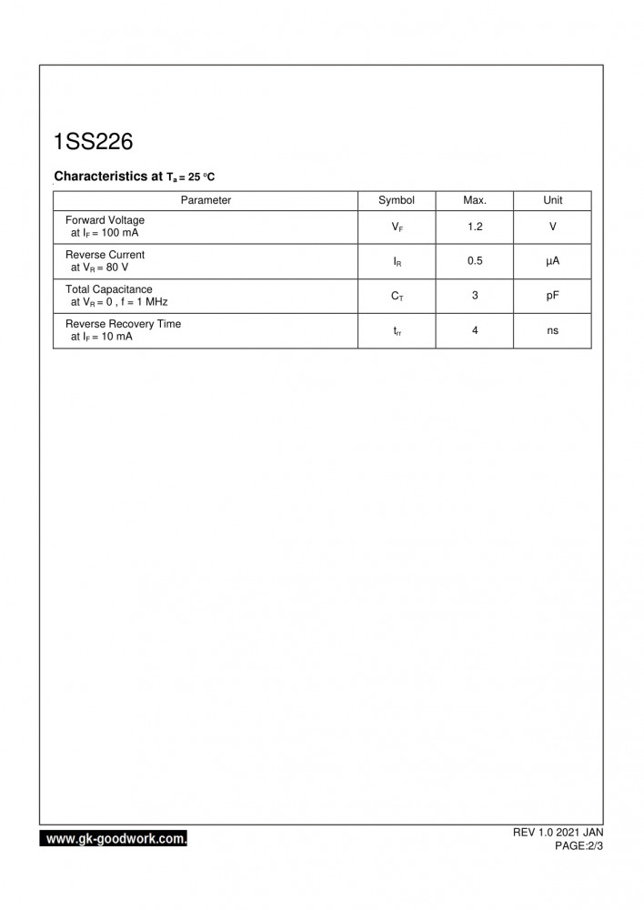 GOODWORK 1SS226 datasheet page 2