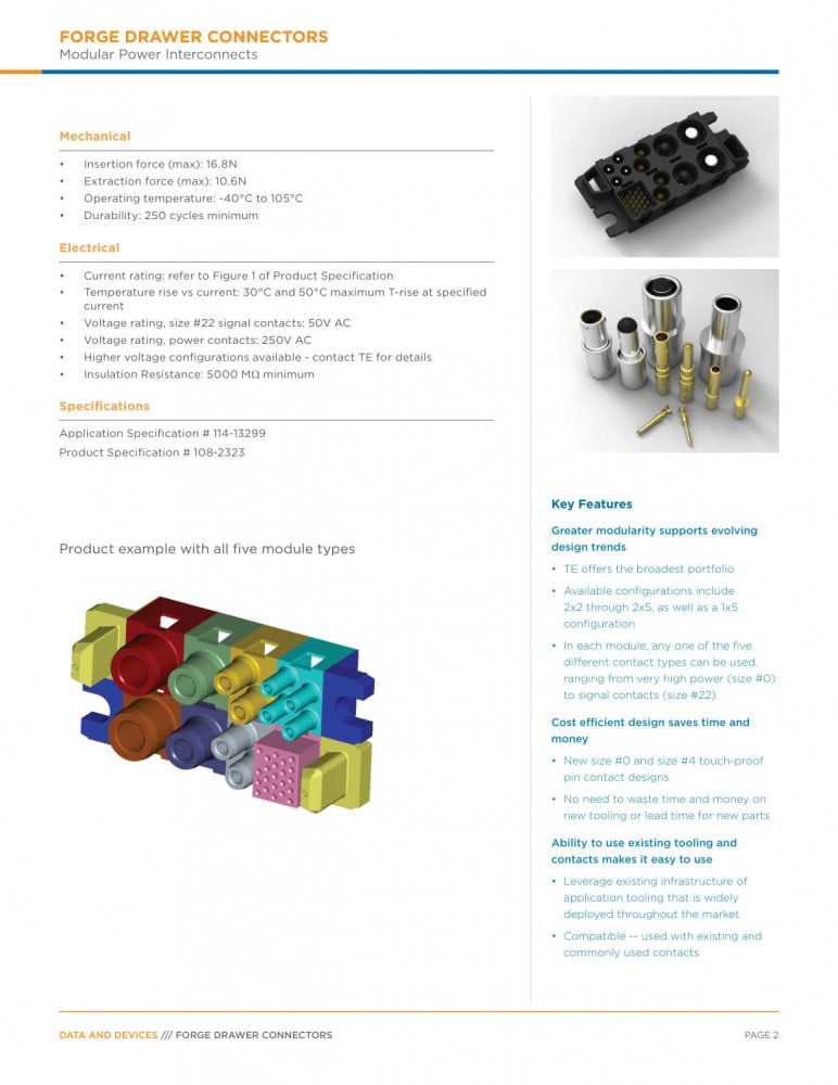 TE FORGE Drawer Connectors document page 2