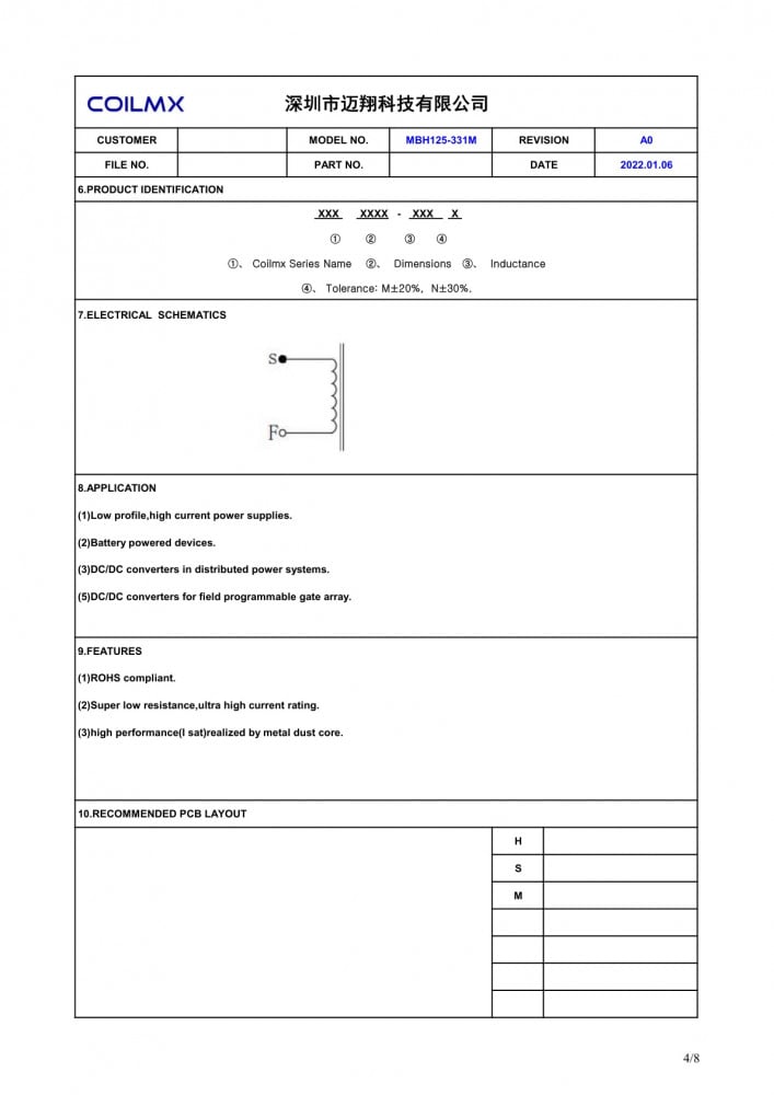 MBH125-331M specification page 4