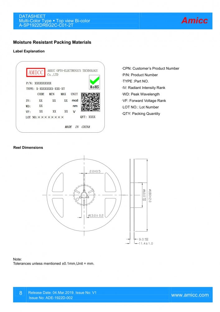 A-SP1922DR6G2C-C01-2T approval sheet page 8