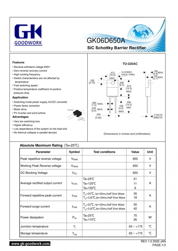 GK06D650A datasheet page 1