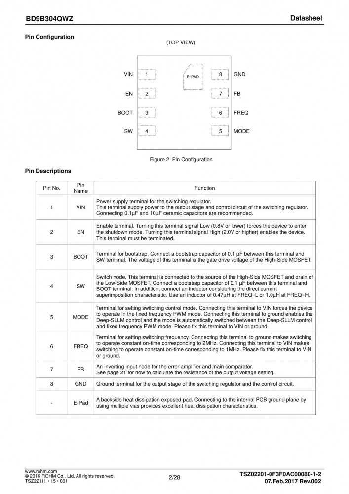 BD9B304QWZ-E2 datasheet page 2