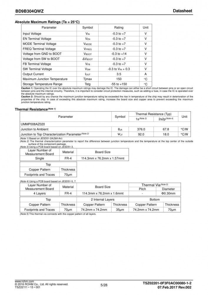 BD9B304QWZ-E2 datasheet page 5