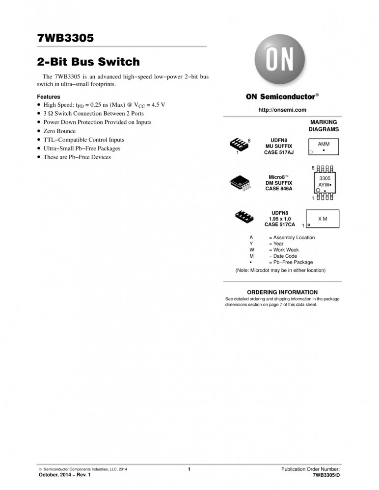 7WB3305 datasheet page 1