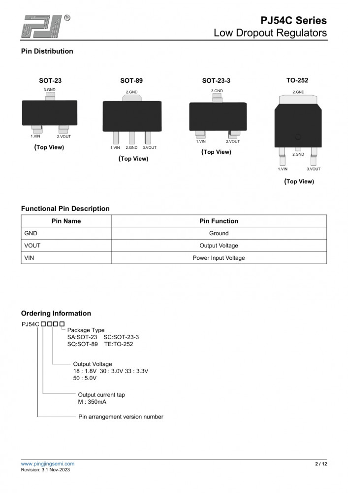 PJ54CM33SQ datasheet page 2