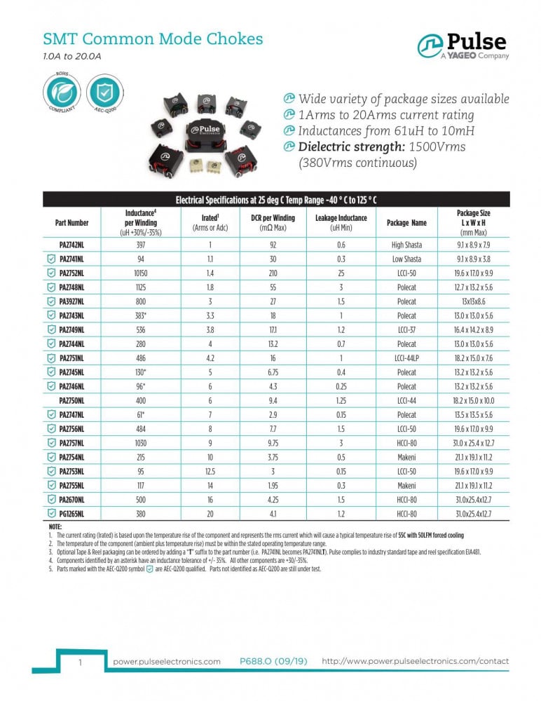 PA2743NLT datasheet page 1