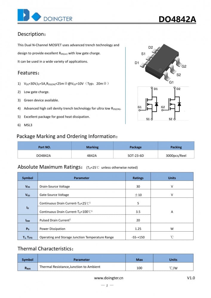 DO4842A datasheet page 1