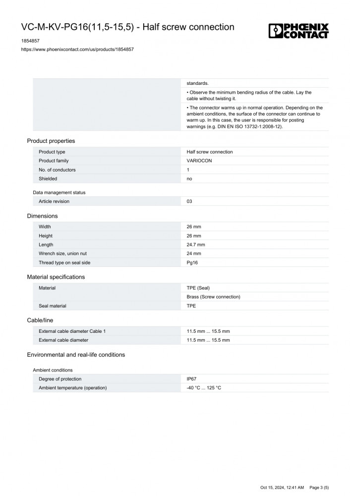 Phoenix Contact 1854857 technical document page 3