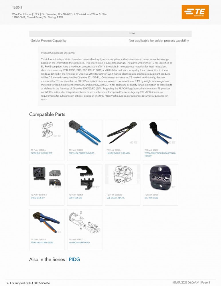TE Connectivity 165049 technical document page 3