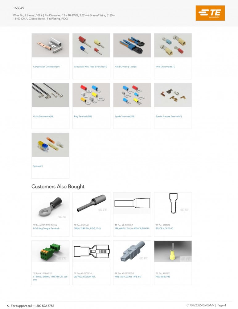 TE Connectivity 165049 technical document page 4