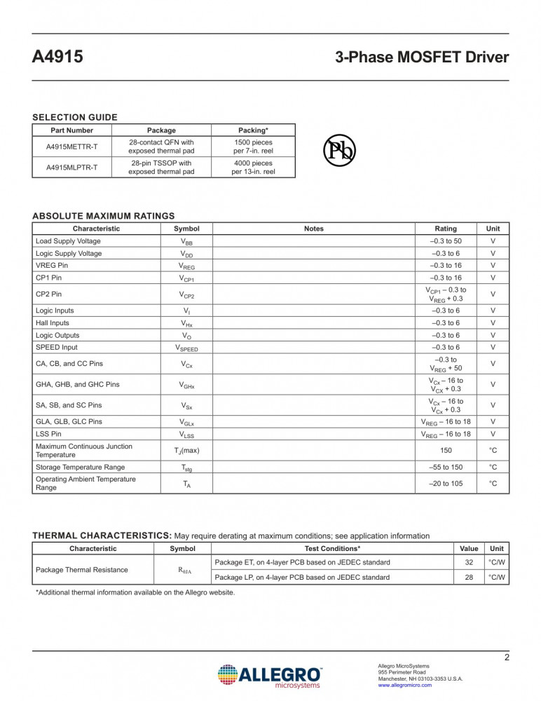 A4915 datasheet page 2