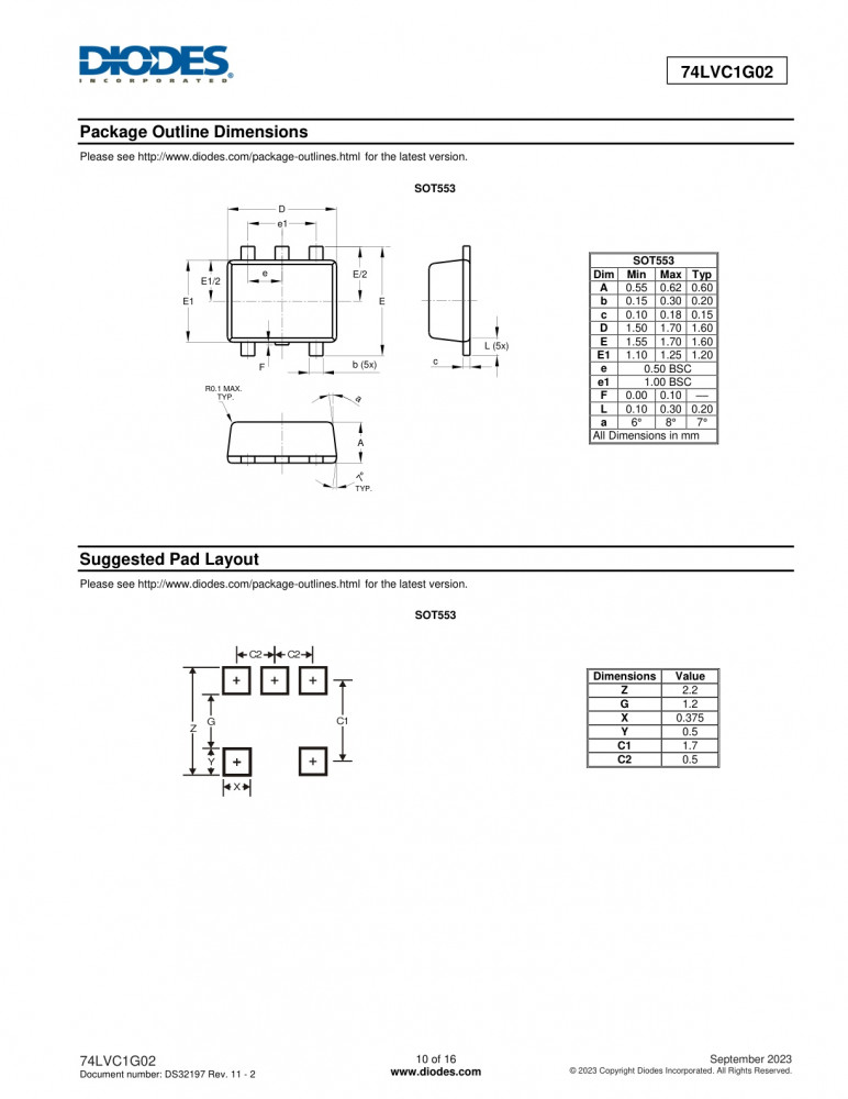 74LVC1G02FZ4-7 datasheet page 10