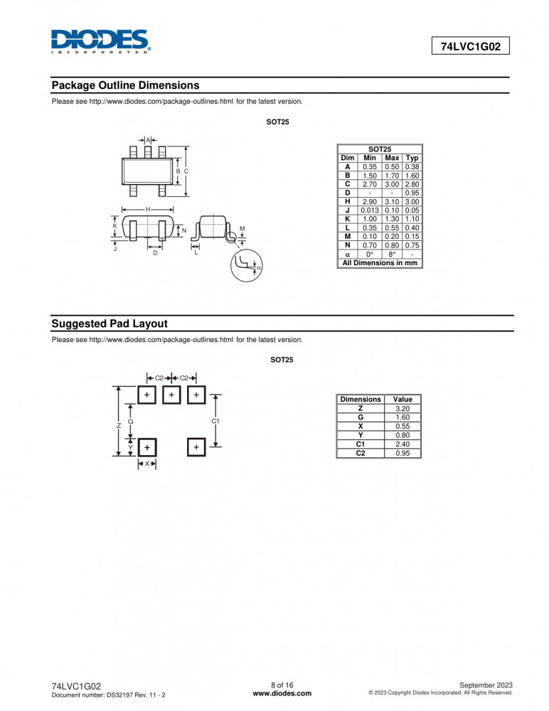 74LVC1G02FZ4-7 datasheet page 8