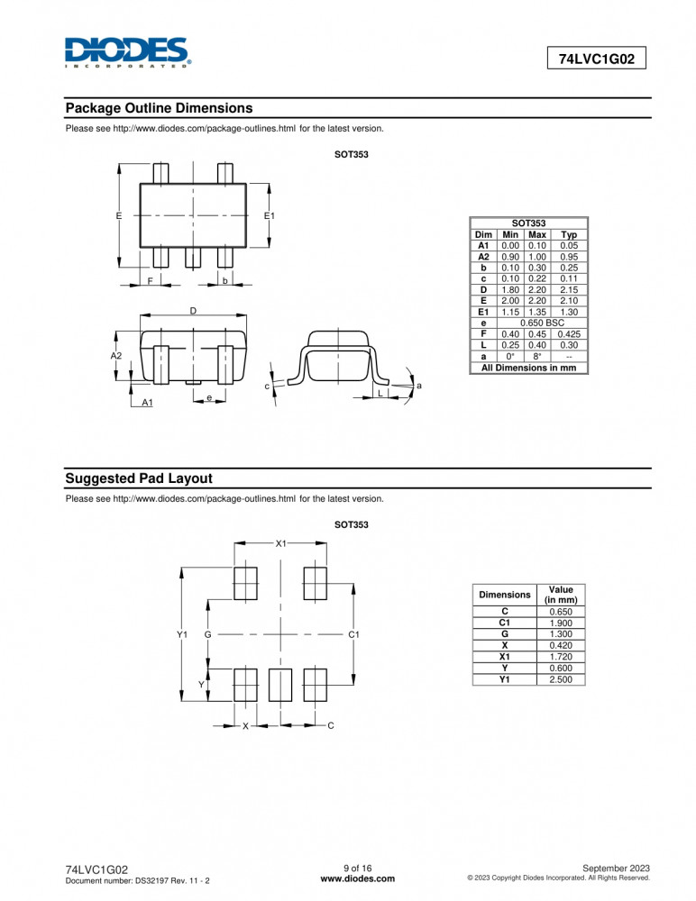 74LVC1G02FZ4-7 datasheet page 9