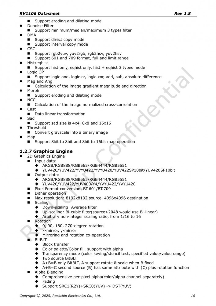 RV1106 datasheet page 10