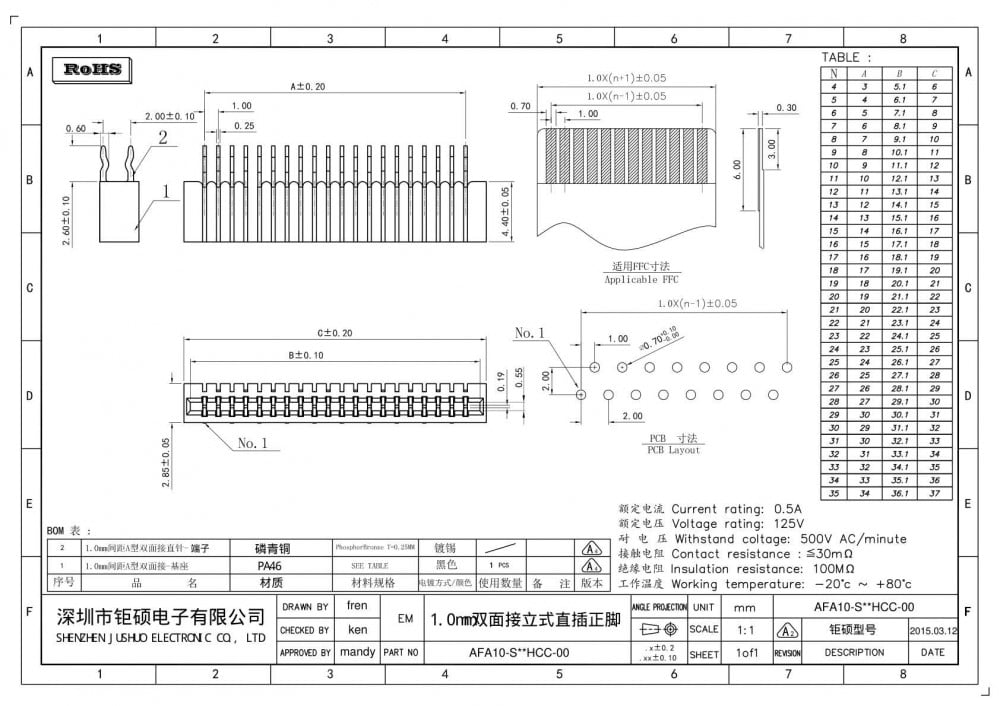 JUSHUO AFA10-S16HCC-00 technical drawing