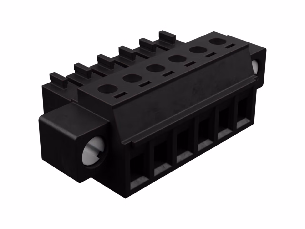 3.81mm Pitch Eurostyle Horizontal Plug, with Retention Screws and Reverse Imprinting, Gold (Au) Plated, Black, 6 Circuits for sale