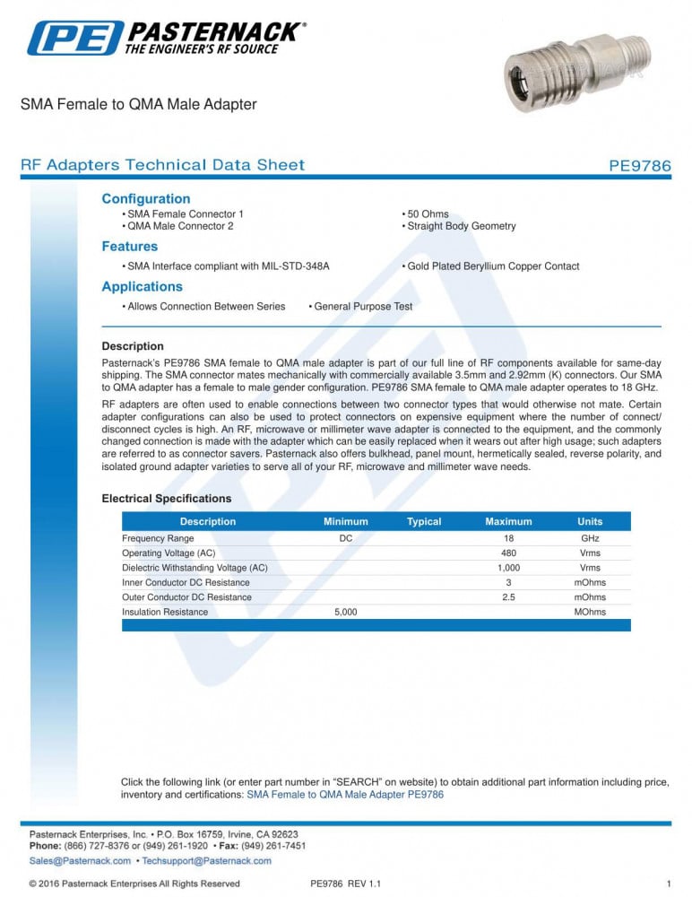 PE9786 technical document page 1