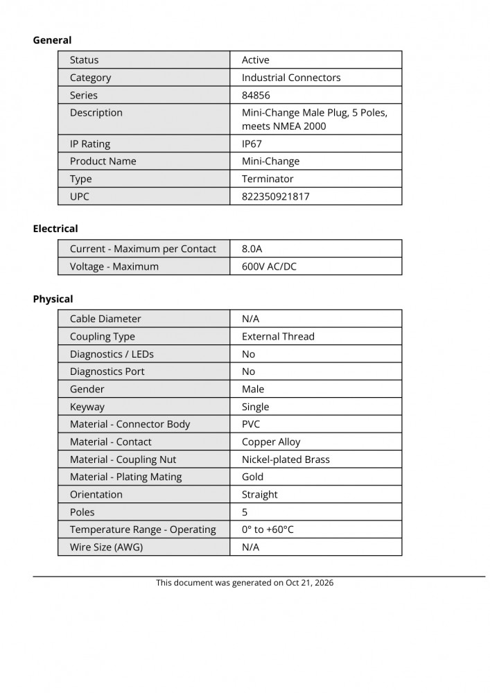 Product documentation image 2 for Molex 848569102
