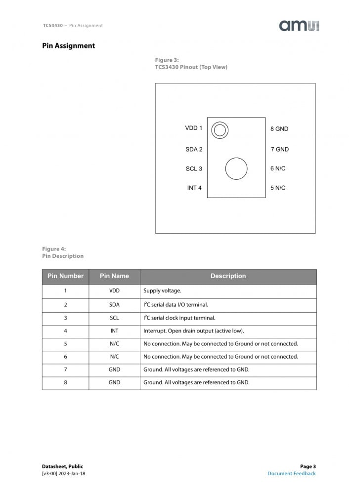TCS34303 datasheet page 4