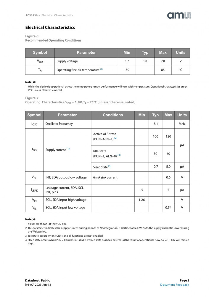 TCS34303 datasheet page 6