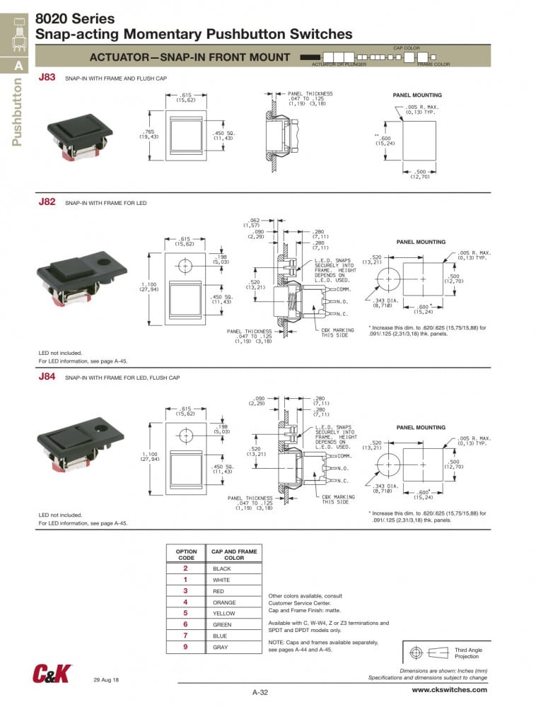 C&K 8121SHZGE datasheet page 4