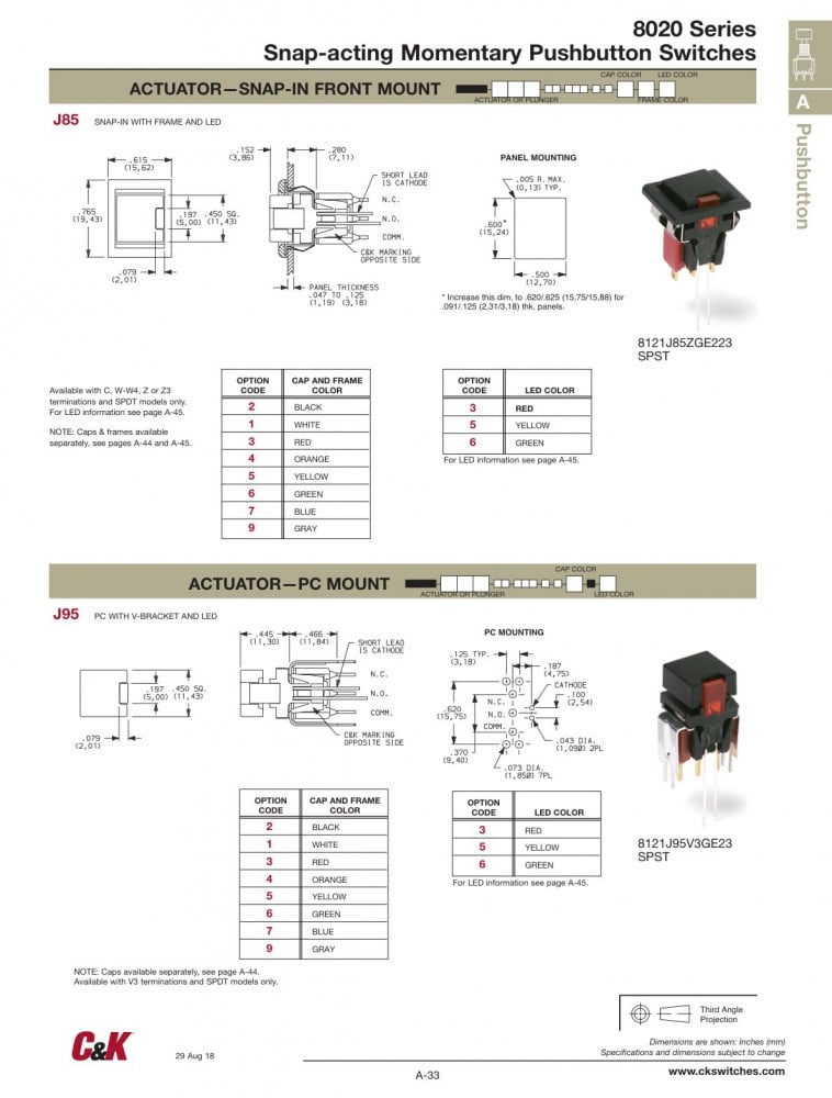 C&K 8121SHZGE datasheet page 5