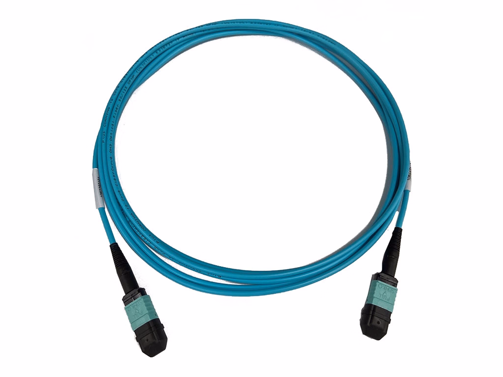 MPO QSFP-to-4 LC Duplex Fiber Optic Breakout Plenum Cable Assembly, High  Bandwidth (OM3), Multimode, Bare Fiber Interconnect Plenum Cable, 3.0m Length