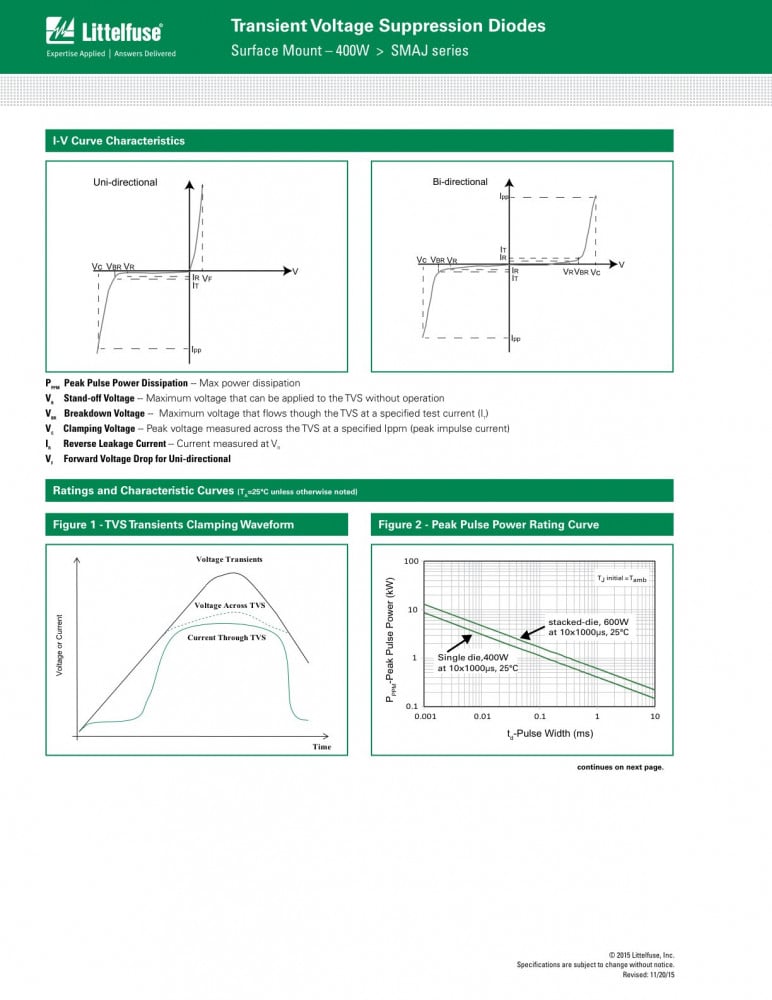 Littelfuse SMAJ26A datasheet page 3