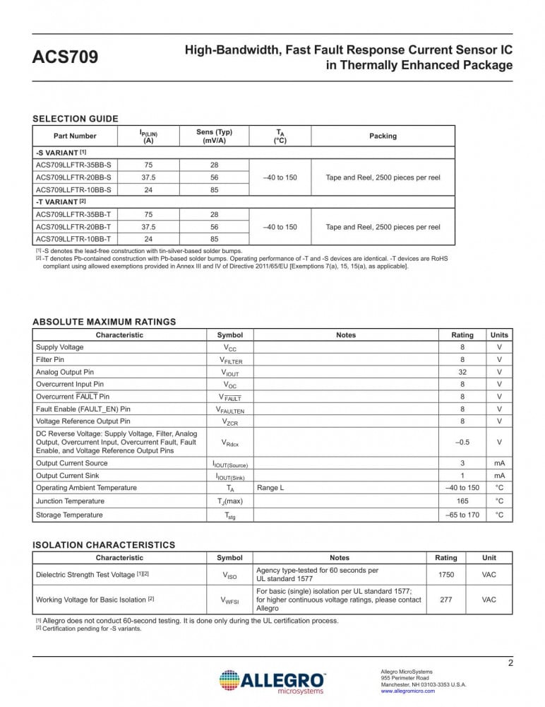 ACS709 datasheet page 2