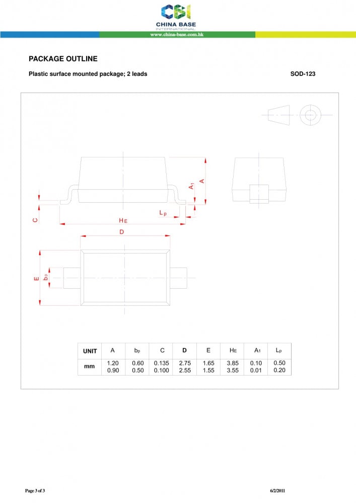 CBI BAT54W S1 datasheet page 3