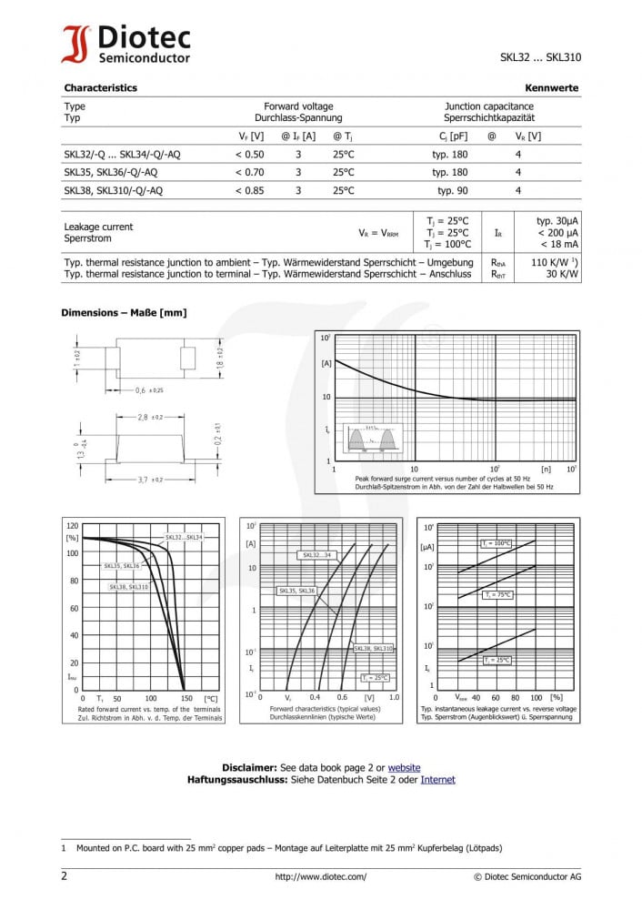 DIOTEC SKL34 datasheet page 2