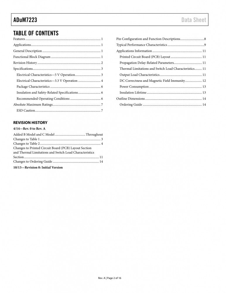 ADuM7223 datasheet page 2