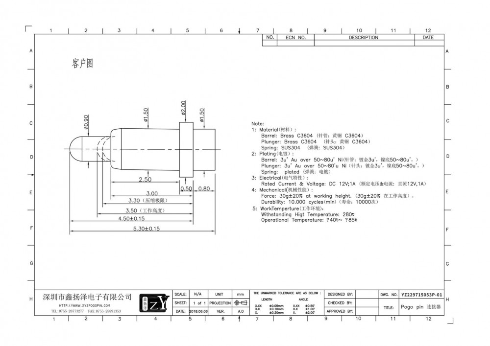 YZ229715053P-01 datasheet page 3