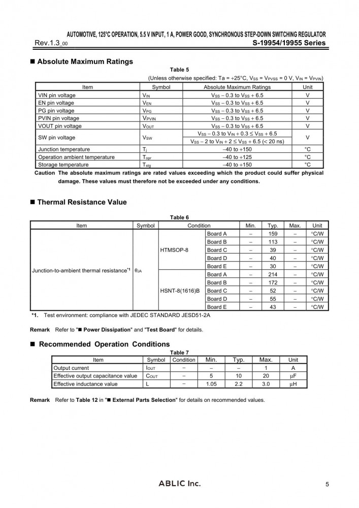 S-19954/19955 datasheet page 5
