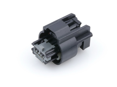 Mini50 Sealed Receptacle, Single Row, without CPA, 10 Circuits, Polarization Option C, Dark Gray