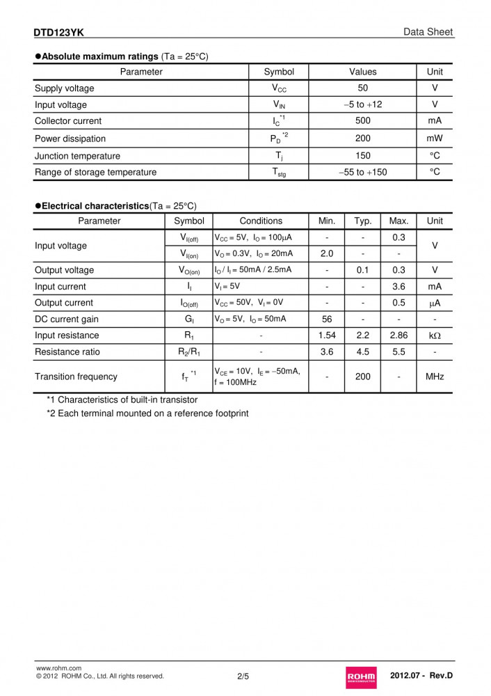 DTD123YKT146 technical document page 2
