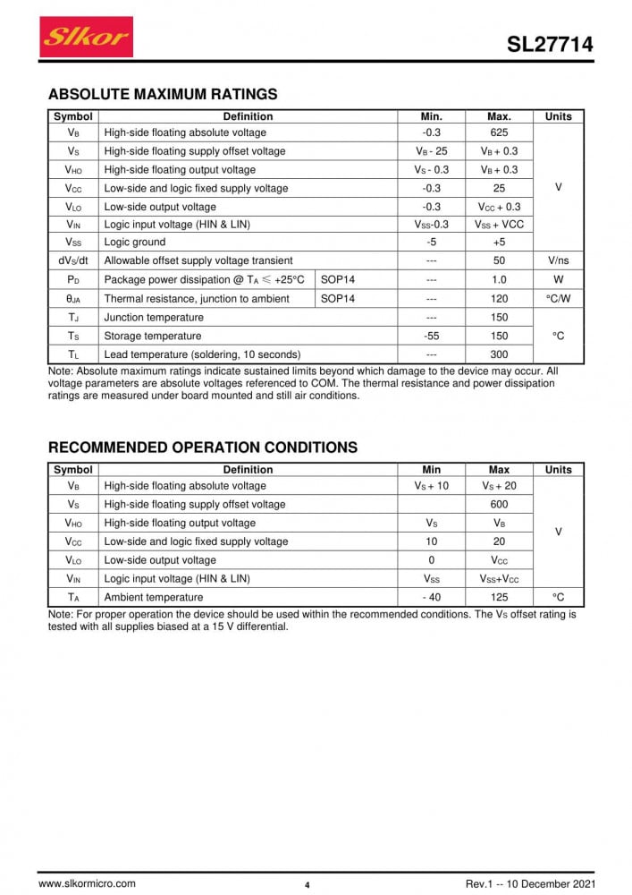 SL27714 datasheet page 4