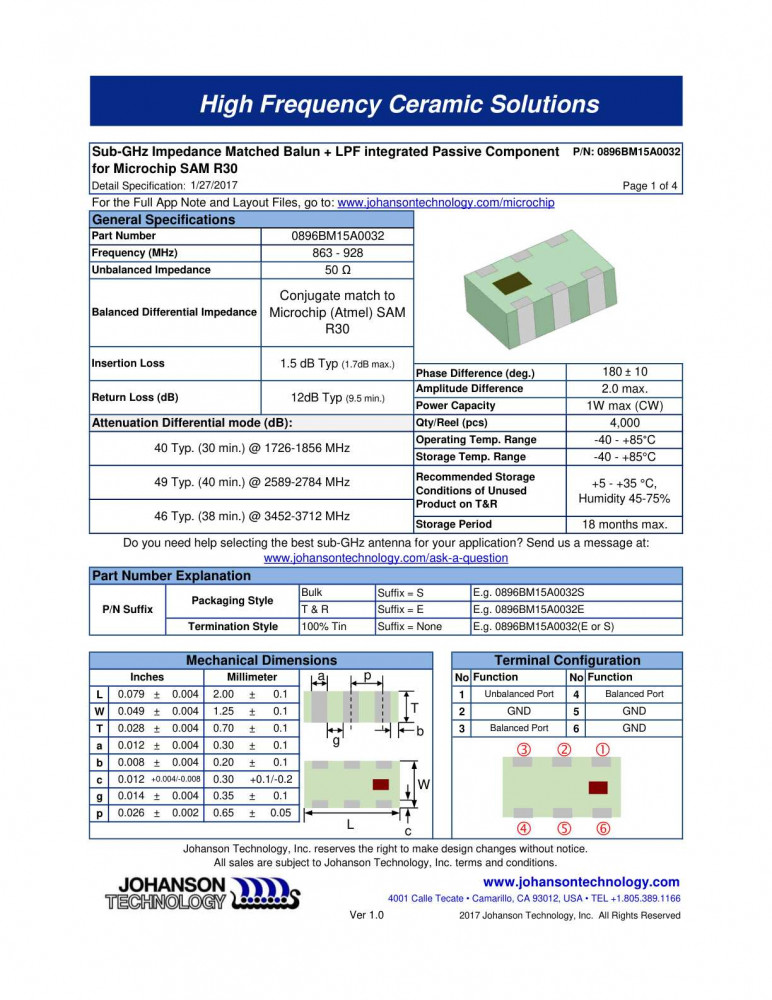 0896BM15A0032 datasheet page 1