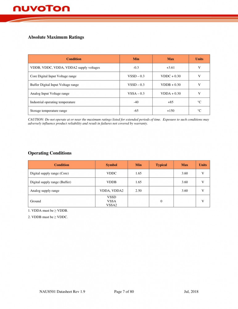 NAU8501 technical document page 7