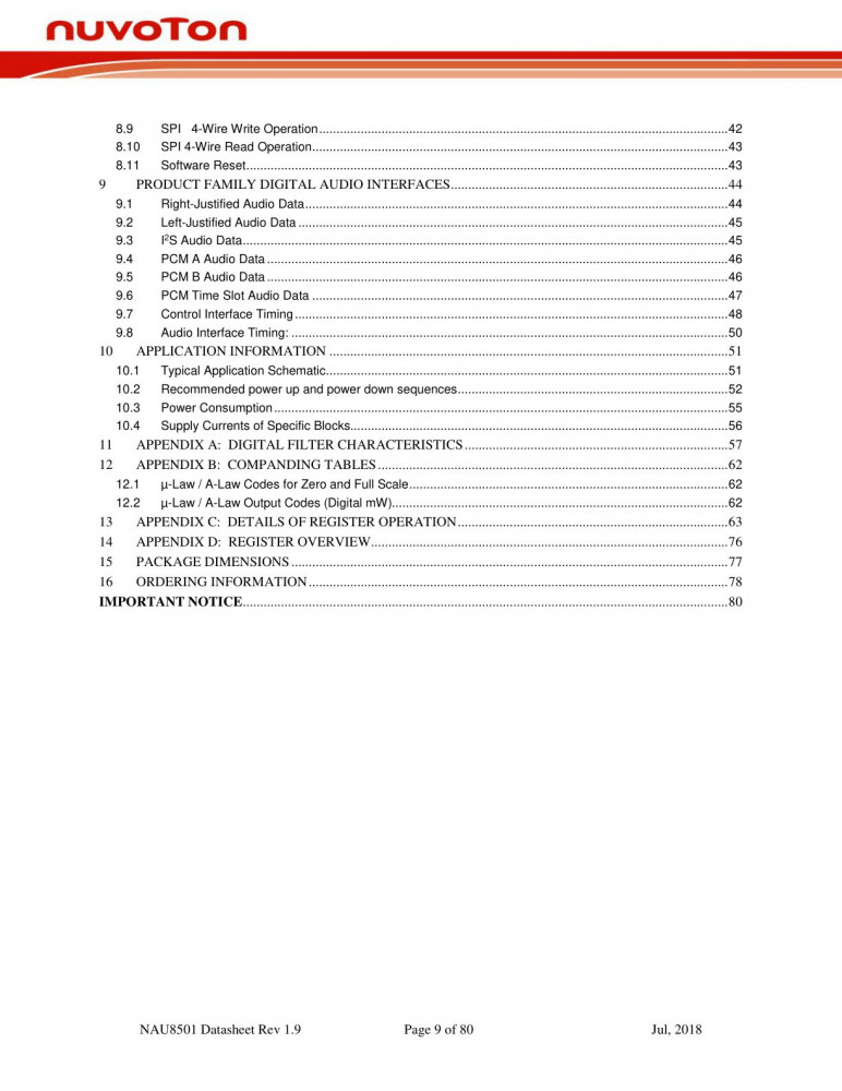 NAU8501 technical document page 9