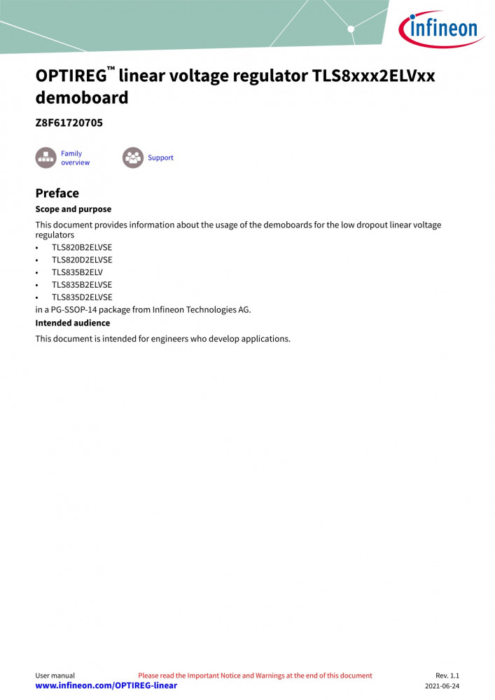 TLS8xxx2ELVxx demoboard document page 1
