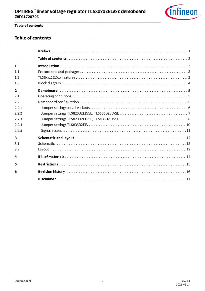 TLS8xxx2ELVxx demoboard document page 2