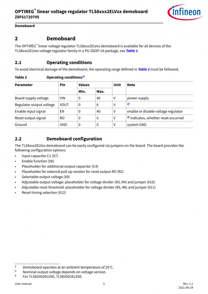 TLS8xxx2ELVxx demoboard document page 5