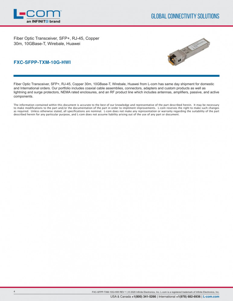 FXC-SFPP-TXM-10G-HWI datasheet page 4