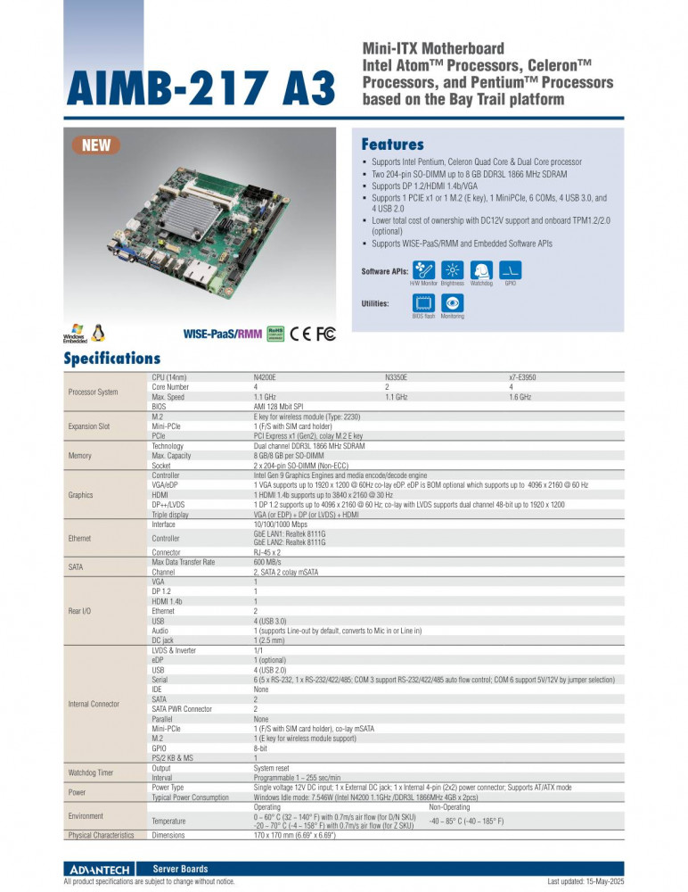 AIMB-217 technical document page 1