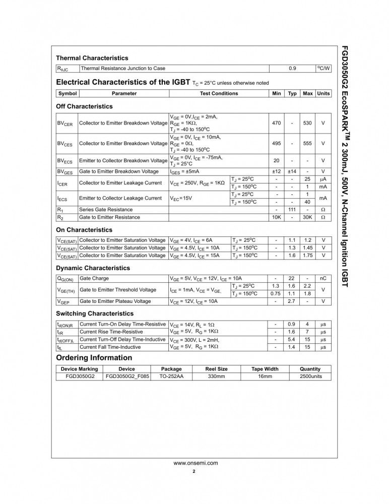 FGD3050G2 datasheet page 2
